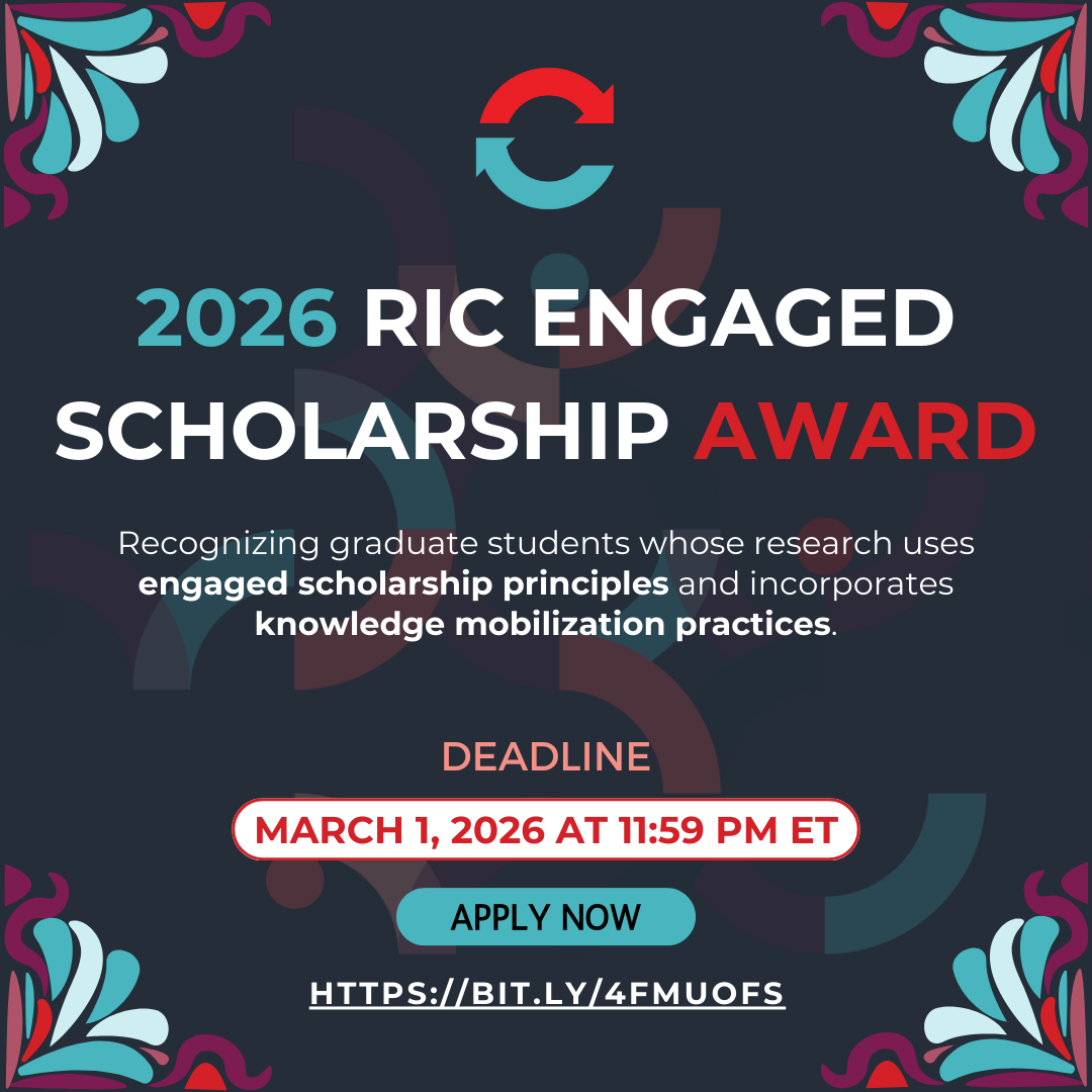 Applications Now Open: RIC 2026 Engaged Scholarship Award - Research Impact Canada